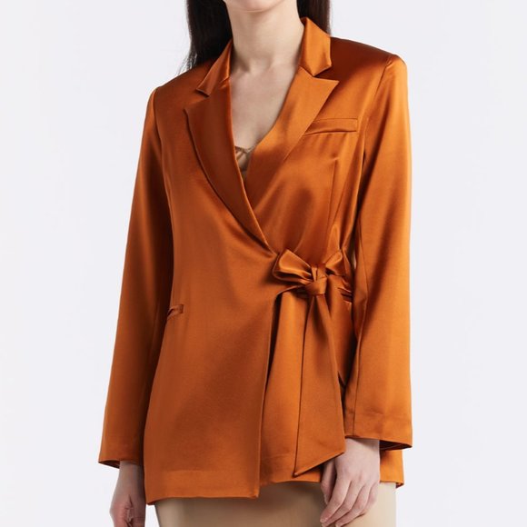 Lattelier | Jackets & Coats | Nwt Lattelier Tiewaist Blazer Medium Rust ...